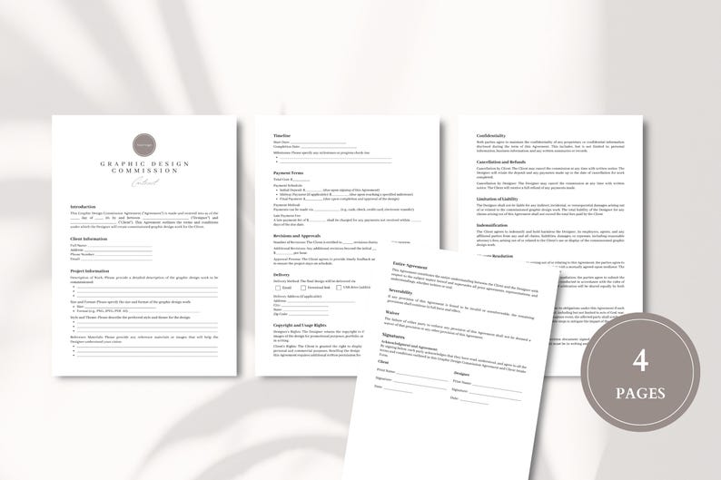 Graphic Design Commission Agreement Canva Template - Professional ...