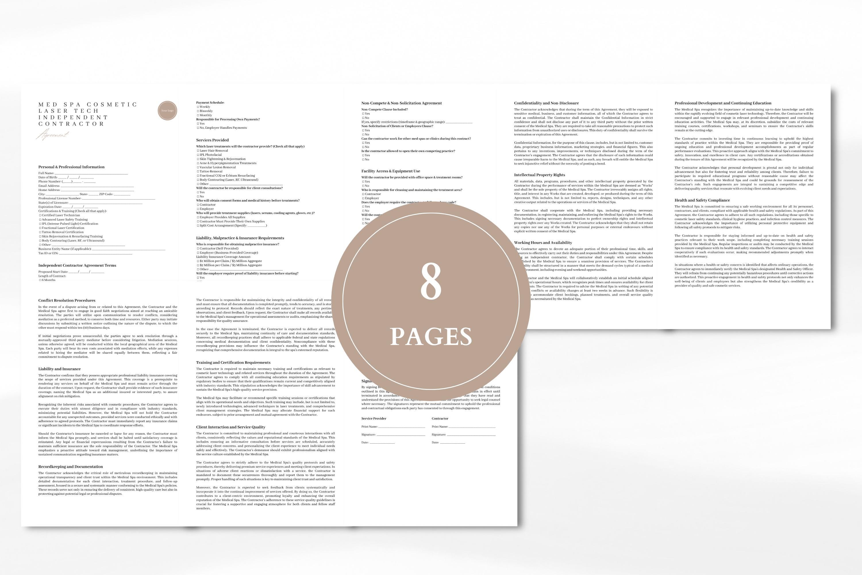 Medical Spa Contract Template | Cosmetic Laser Tech Independent ...