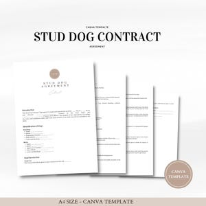 Stud Dog Contract Template - Digital Download - Breeding Agreement Form ...