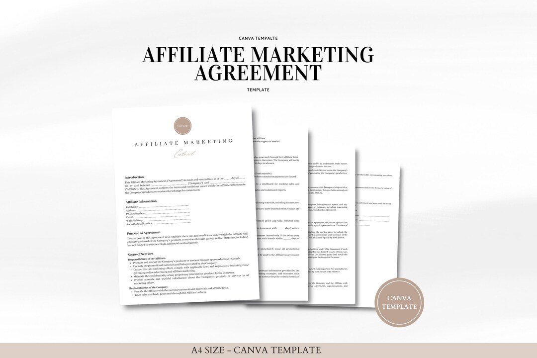 Affiliate Marketing Agreement Template - Professional Contract for ...
