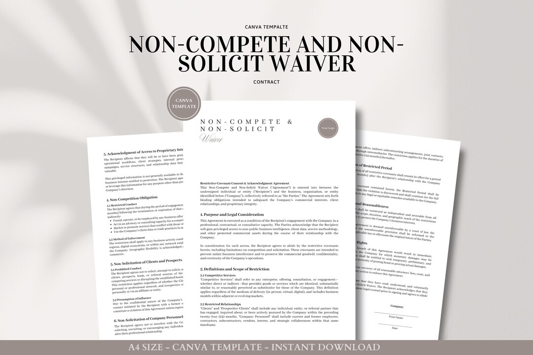 Non-compete and Non-solicit Waiver | High-level Restrictive Covenant ...