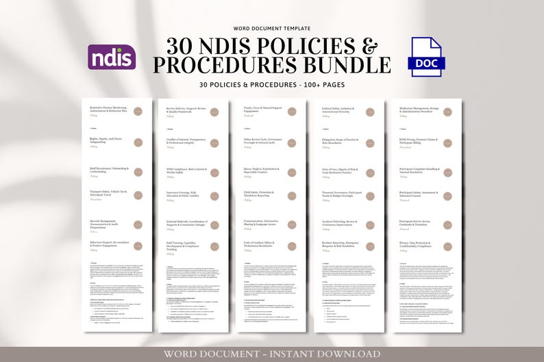 NDIS Policy & Procedure Bundle for Australian Providers | Fully ...