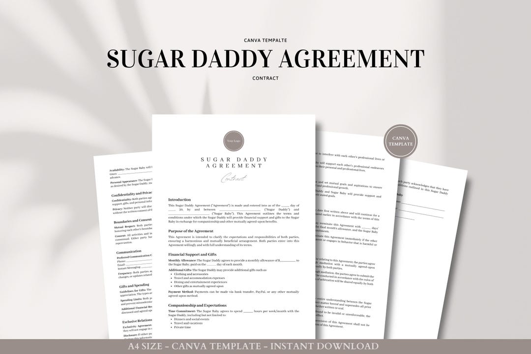 Buy Sugar Daddy Agreement Template - Professional and Discreet Contract ...