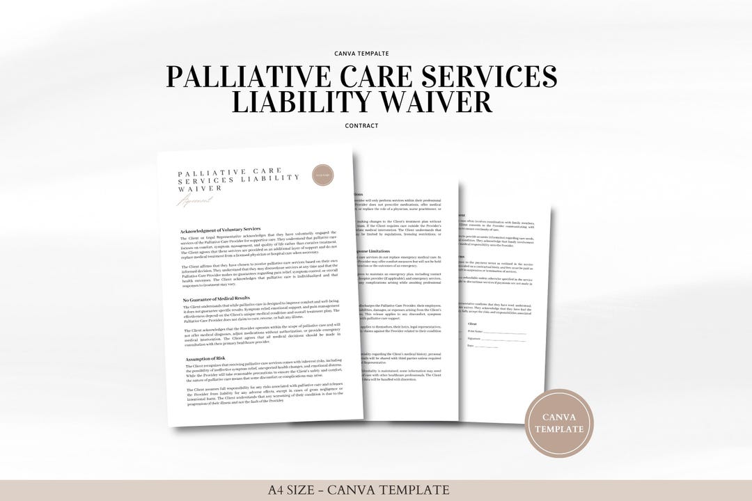 Palliative Care Services Liability Waiver Template Canva Home ...