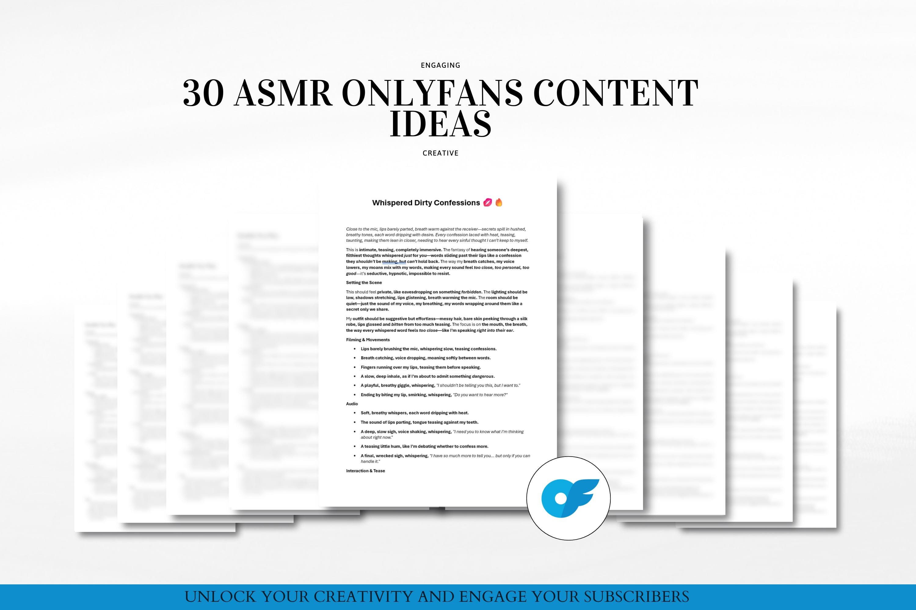 30 Asmr Onlyfans Content Ideas | ASMR OF Video Ideas | Content Creator ...