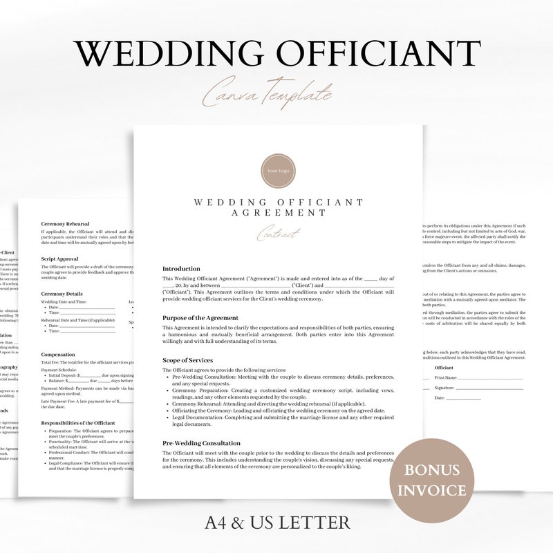 Wedding Officiant Flyer - Etsy