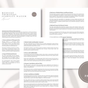 Massage Therapist Liability Waiver | Informed Consent Form for ...