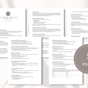 Barber Booth Rental Agreement Template | Editable Canva Contract for Professional Barbers ...