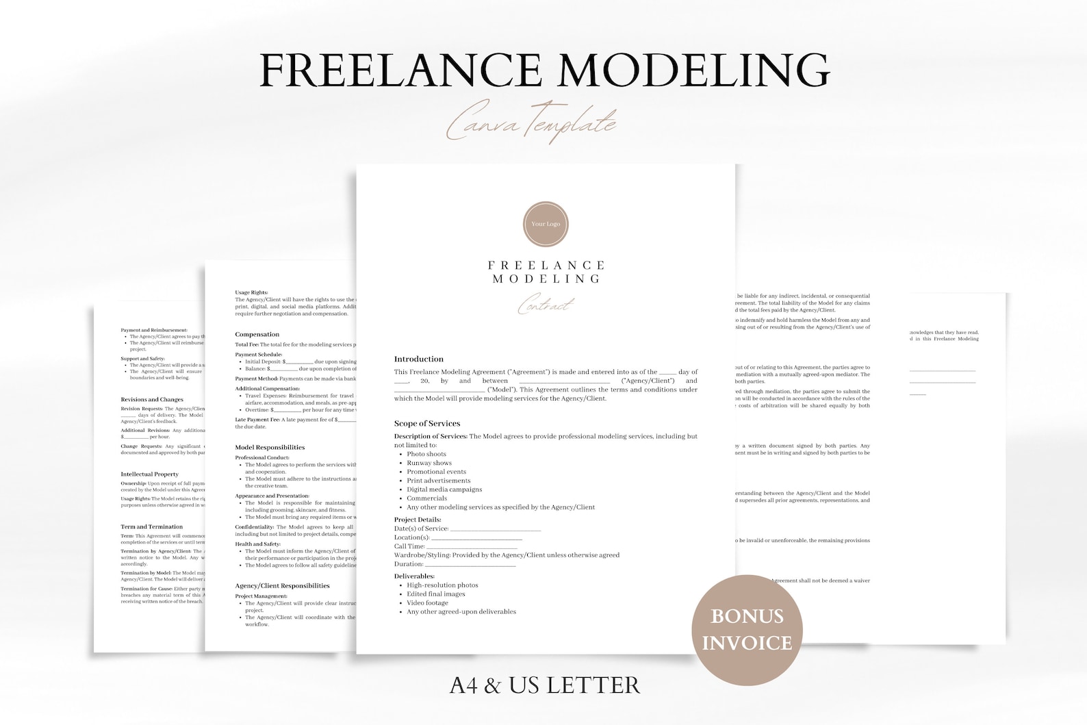 Freelance Modeling Agreement Template Professional Contract for Models ...