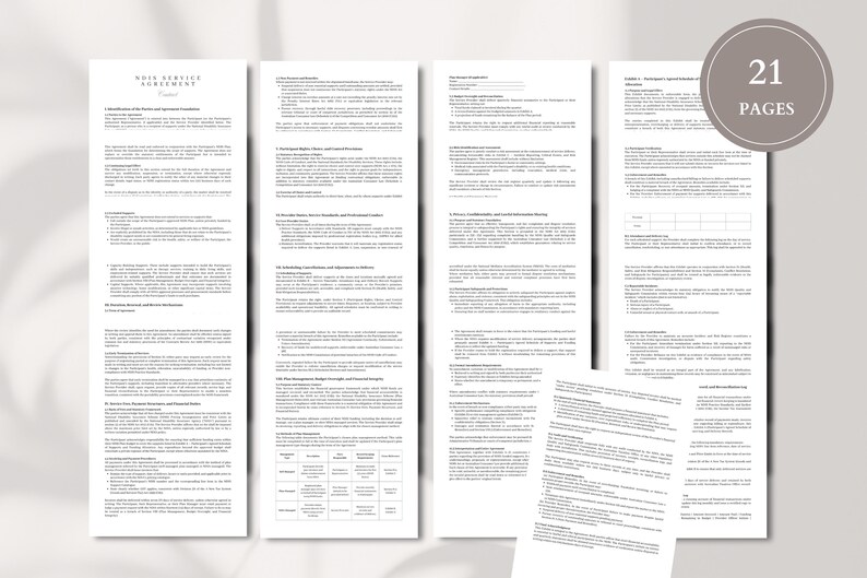 NDIS Service Agreement Template | Comprehensive Disability Support ...