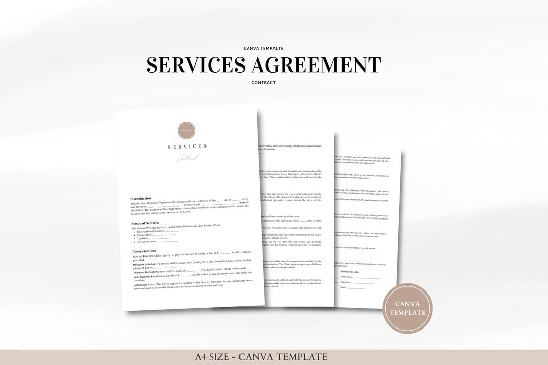 Modelo de Contrato de Serviços Canva - Contrato de Serviços - Documento ...