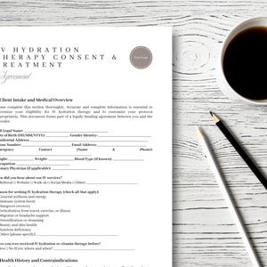 IV Hydration Therapy Consent Form Editable Treatment Agreement for ...