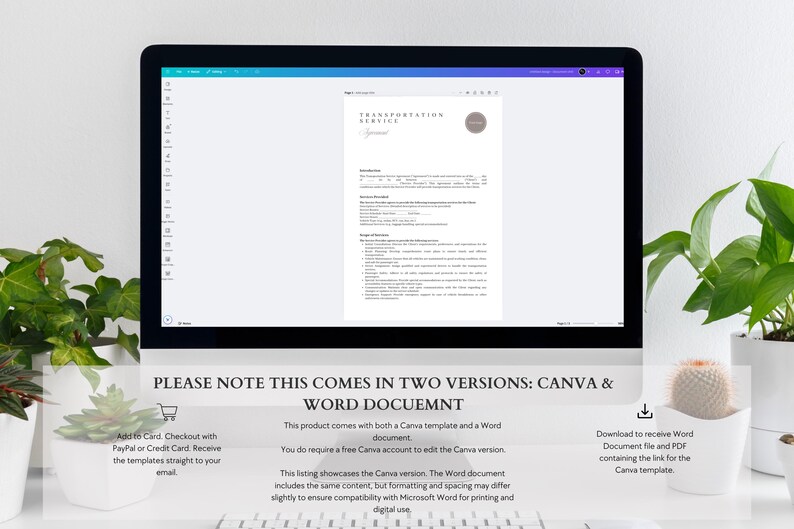 Transportation Service Agreement Editable Contract Template Client ...