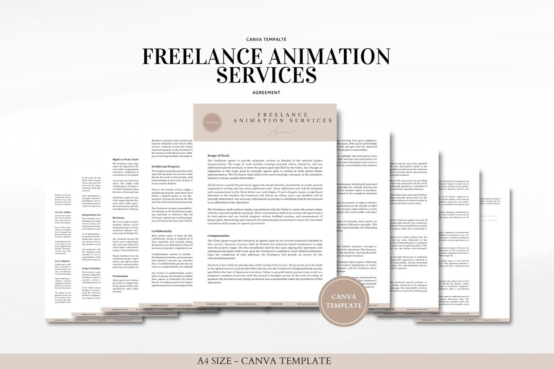 Freelance Animation Services Agreement Template Professional Legal ...