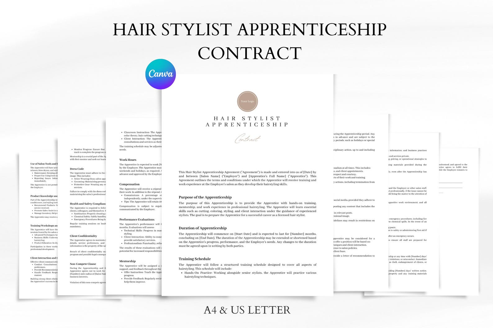 Hair Stylist Apprenticeship Agreement Template Comprehensive Training ...