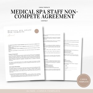 Medical Spa Staff Non-compete Agreement Canva Template | Aesthetic ...