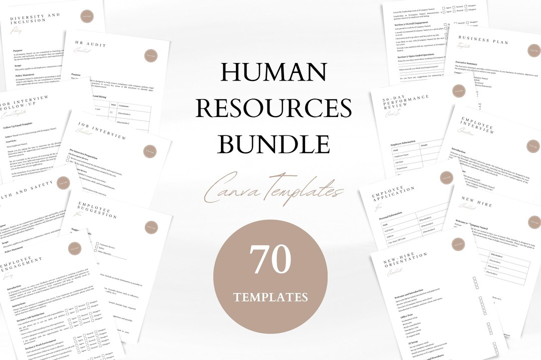 HR Templates Bundle for Canva - Employee Onboarding, Policies, Project ...
