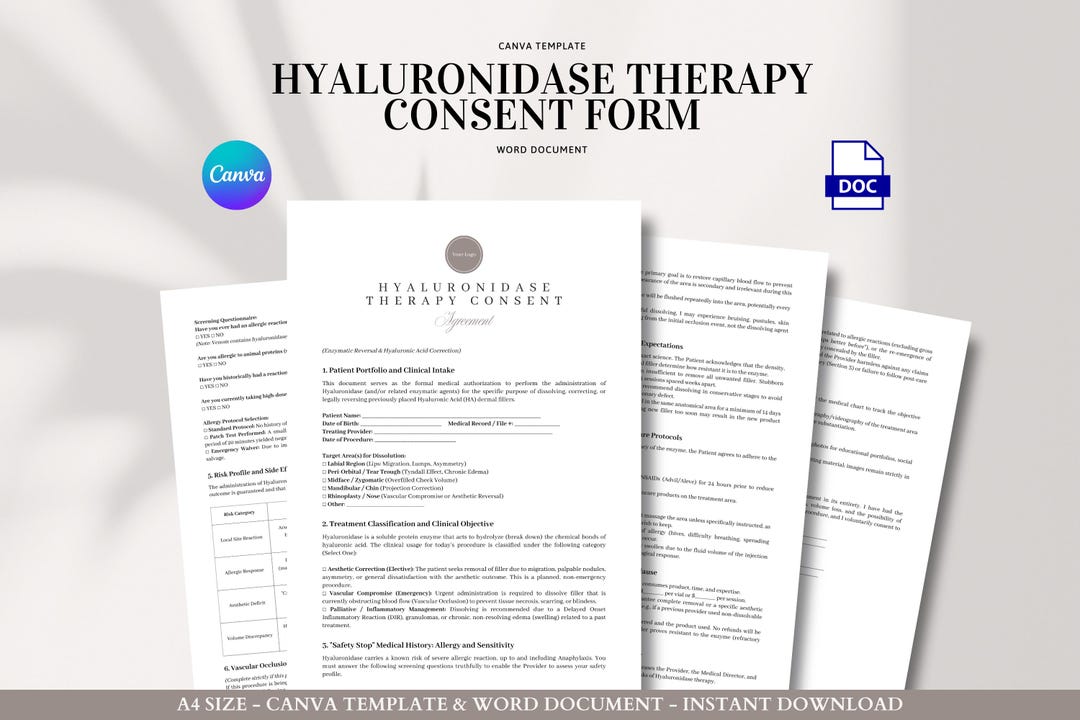 Hyaluronidase Consent Form | Filler Dissolving Consent | Hylenex ...