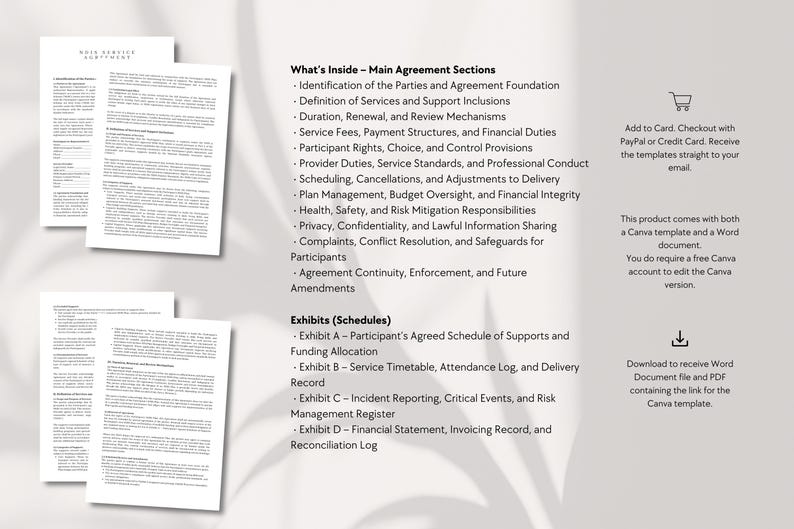 NDIS Service Agreement Template | Comprehensive Disability Support ...