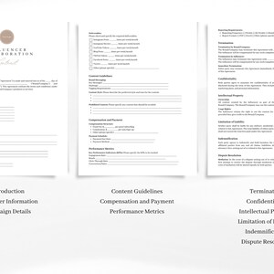 Influencer Collaboration Agreement Template Professional Contract for ...