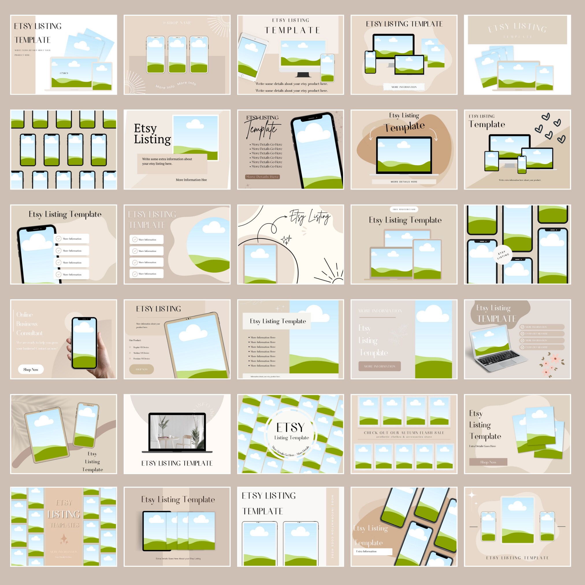 Etsy Branding Bundle Shop Graphics Kit Banners Icons Listing Photos ...