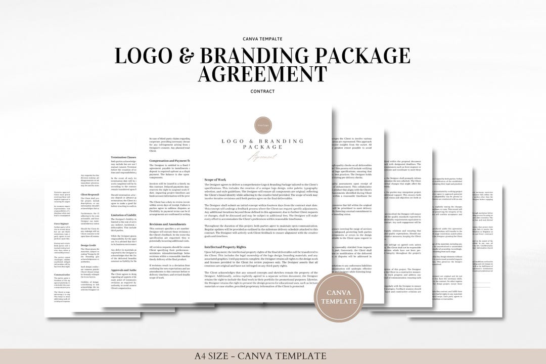 Logo Branding Package Agreement Contract Canva Template Business Design ...