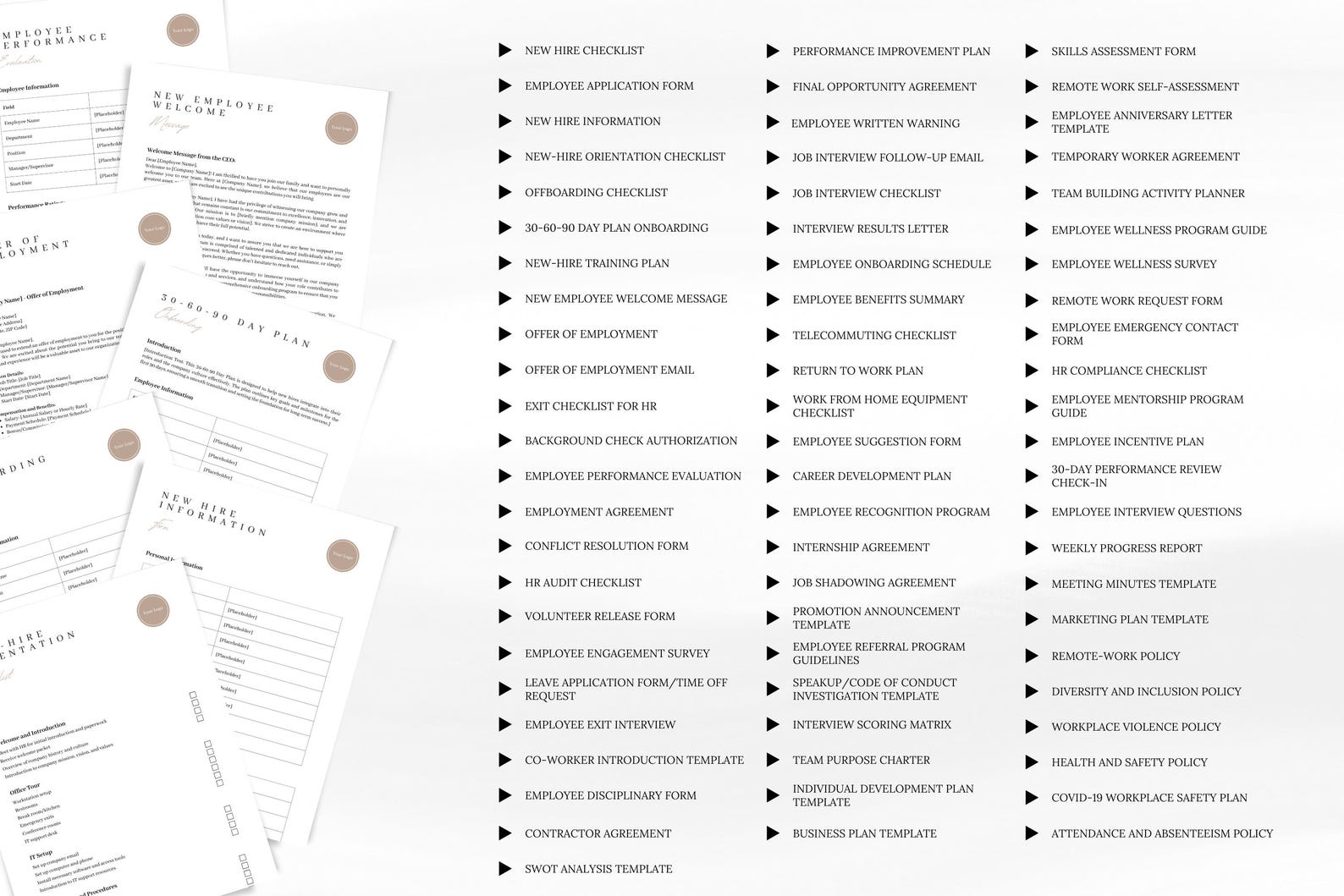 HR Templates Bundle for Canva - Employee Onboarding, Policies, Project ...