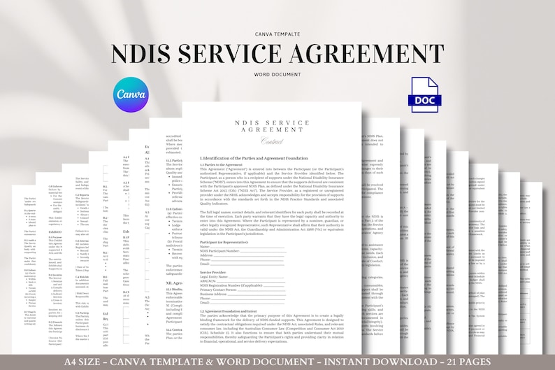 NDIS Service Agreement Template | Comprehensive Disability Support ...