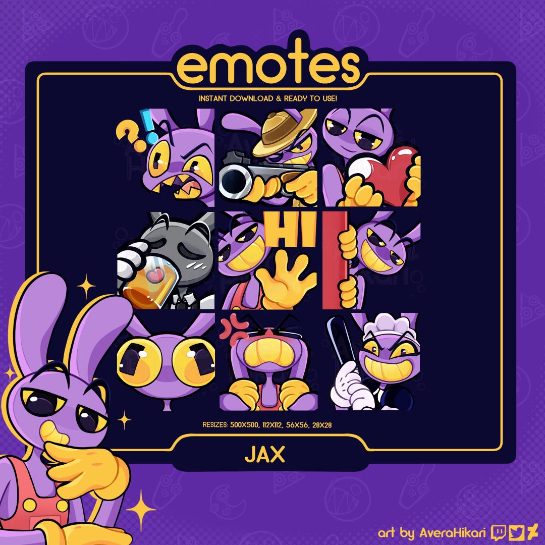 TADC Jax Series 1 Emote Pack (9) DISCORD & TWITCH Emotes - Etsy