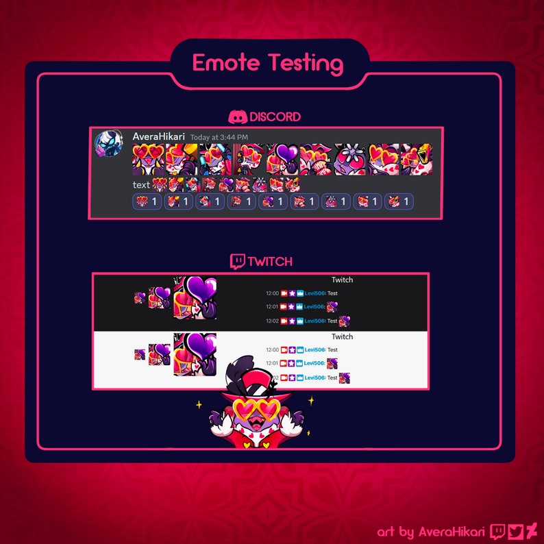 Hazbinhotel / Valentino Series 1 Emote Pack (9) | DISCORD & TWITCH ...