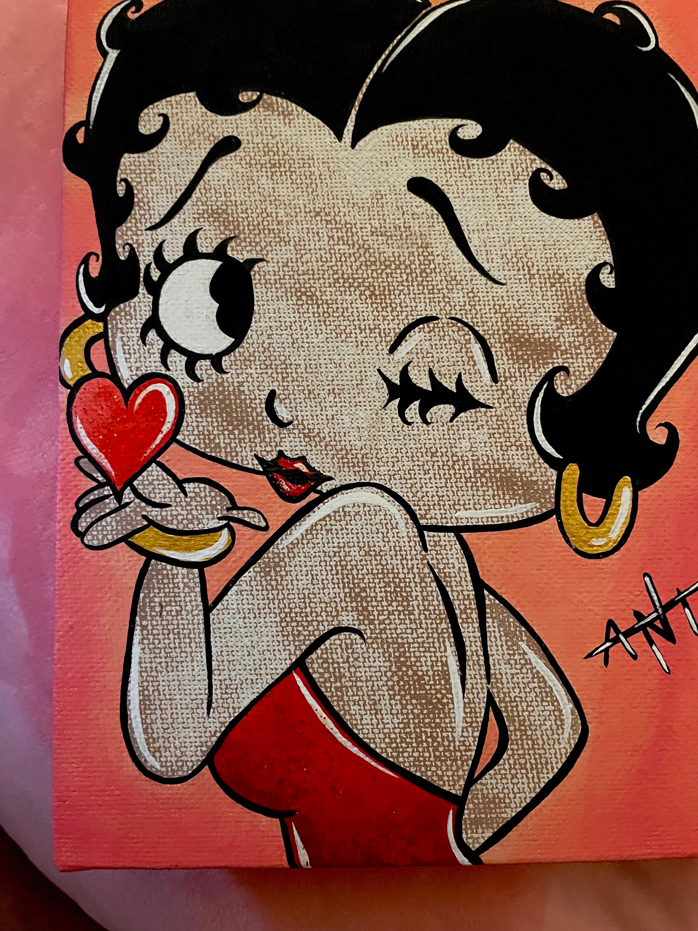 Betty Boop Acrylic Painting - Etsy