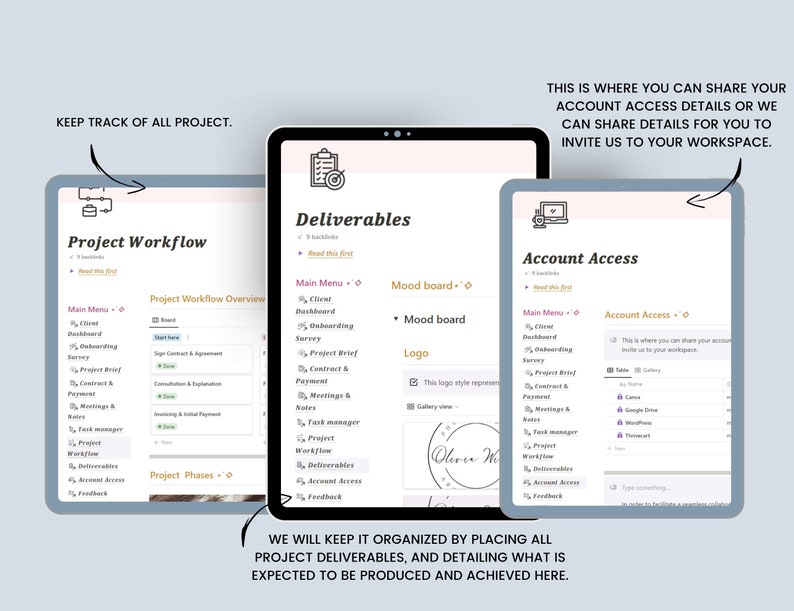 Notion Template Client Portal, Client Dashboard Project Tracker, Client ...