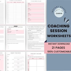 Coaching Session Worksheet, Coaching Program Worksheet, Coaching ...