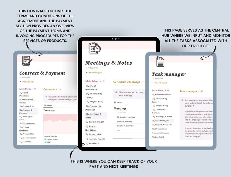 Notion Template Client Portal, Client Dashboard Project Tracker, Client ...