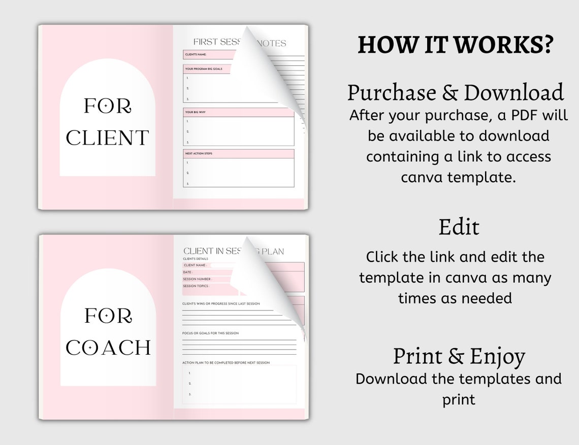Coaching Session Worksheet, Coaching Program Worksheet, Coaching ...