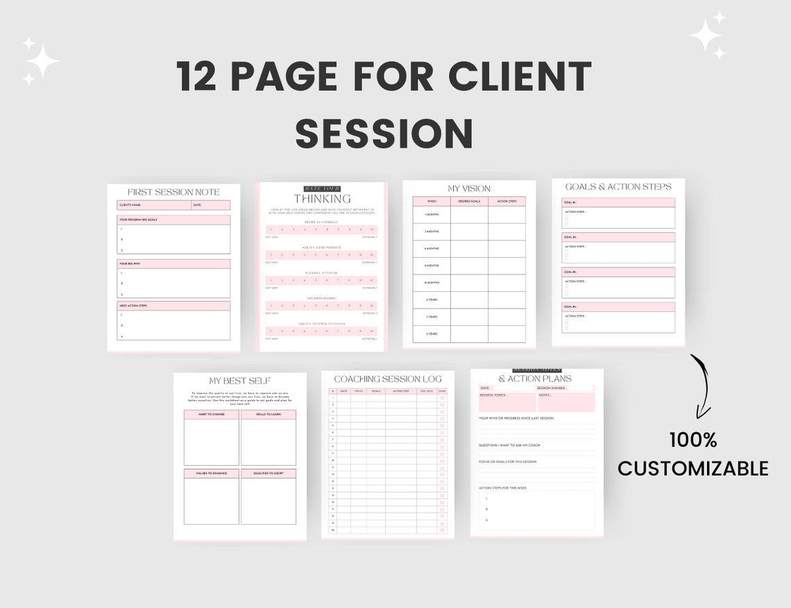 Coaching Session Worksheet, Coaching Program Worksheet, Coaching ...