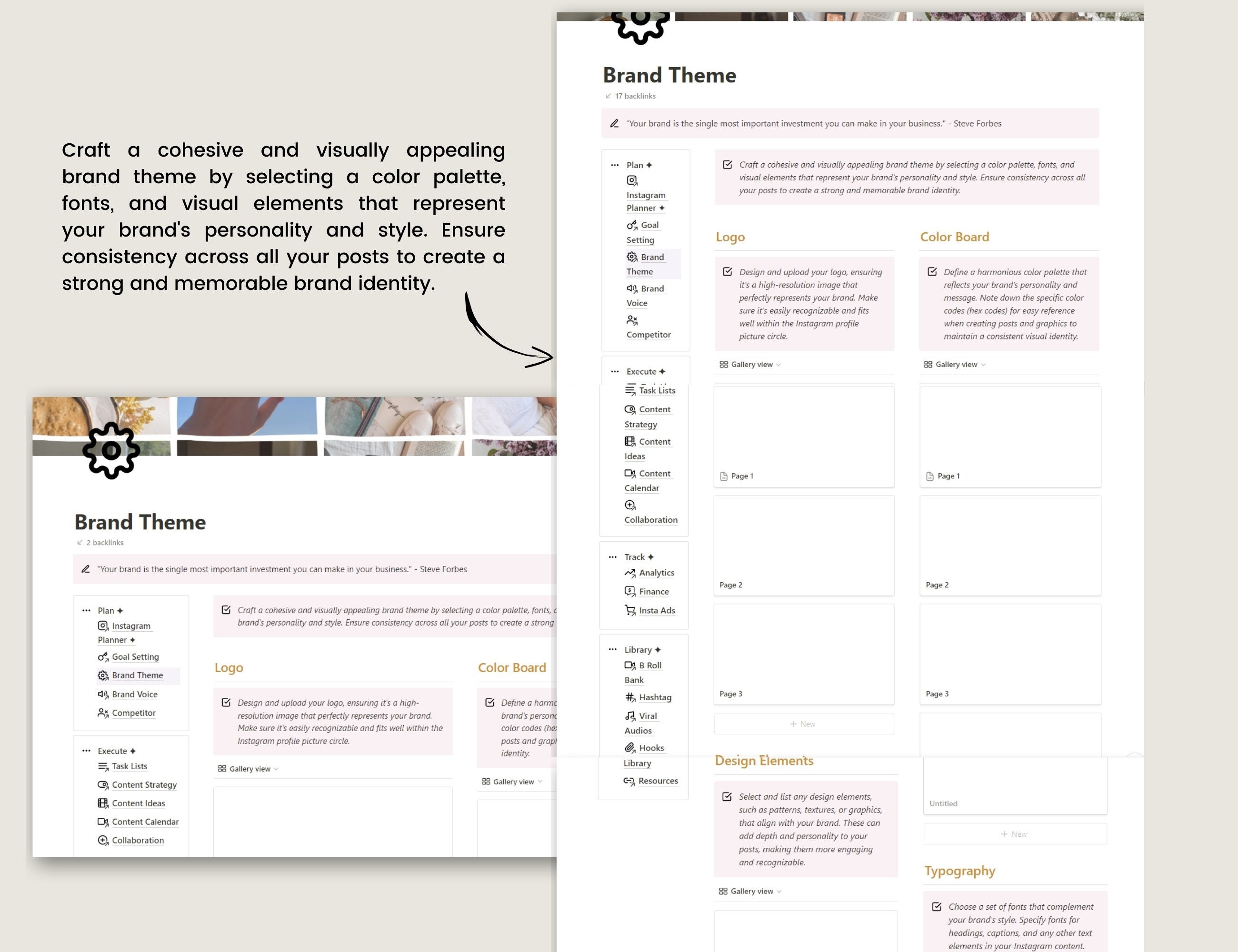 Notion Template Instagram Content Planner, Notion Planner, Instagram ...