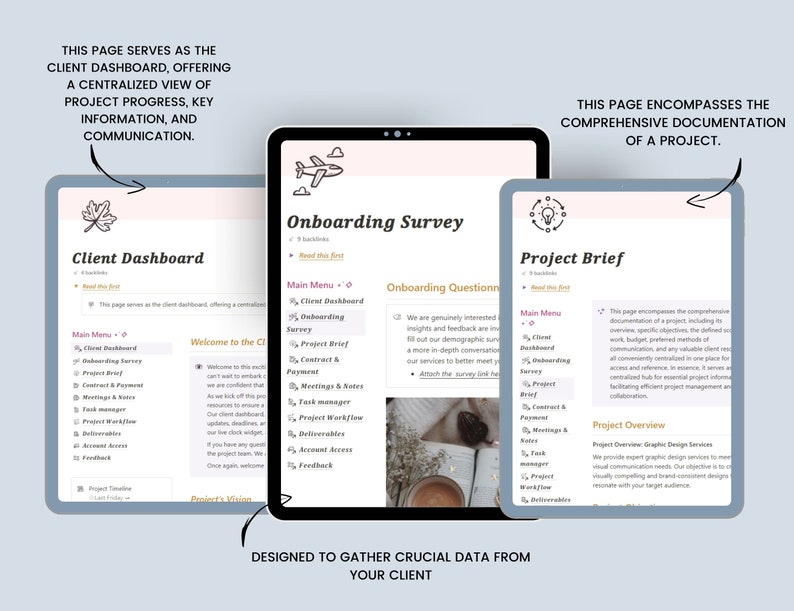 Notion Template Client Portal, Client Dashboard Project Tracker, Client ...
