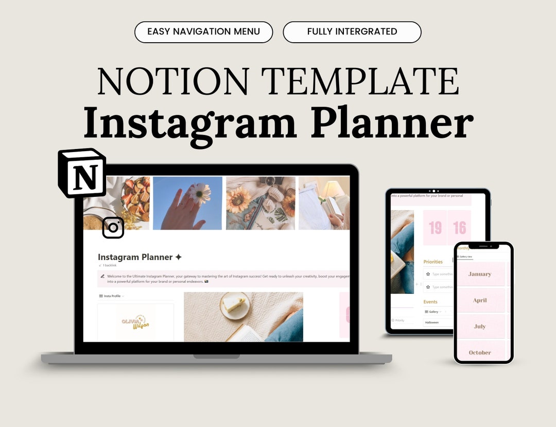 Notion Template Instagram Content Planner, Notion Planner, Instagram ... Notion Template Instagram Content Planner, Notion Planner, Instagram ...