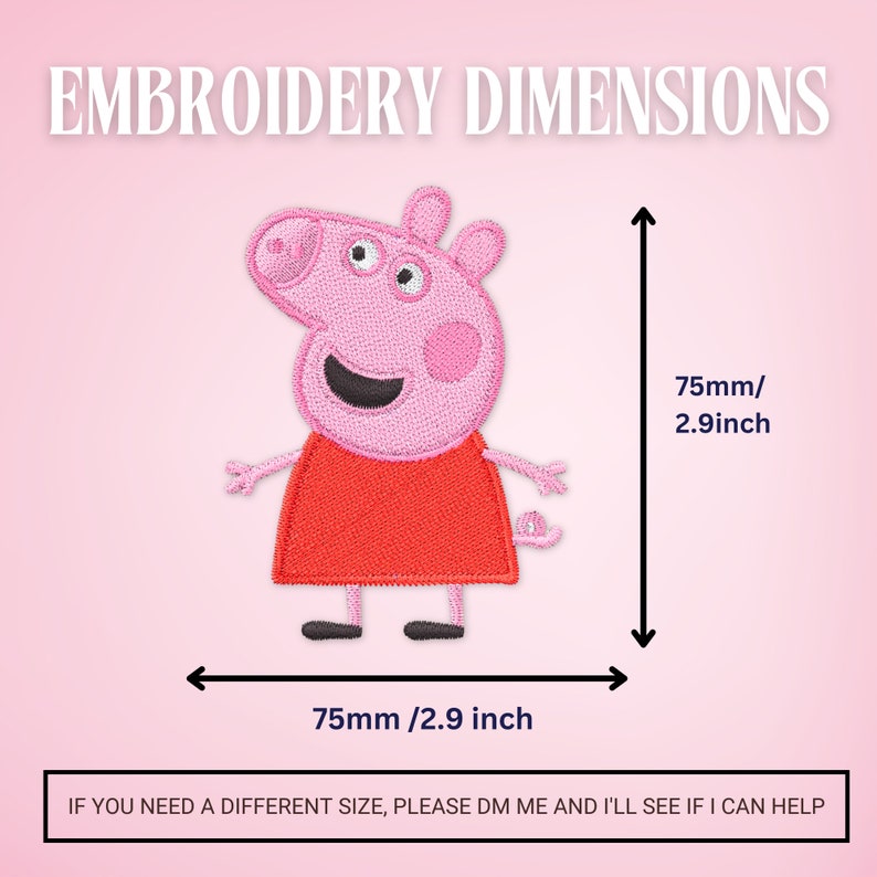 Peppa Pig Embroidery, Kid Peppa Pig Applique, Embroidery Design ...
