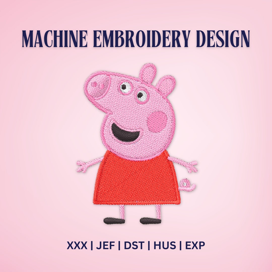Peppa Pig Embroidery, Kid Peppa Pig Applique, Embroidery Design ...