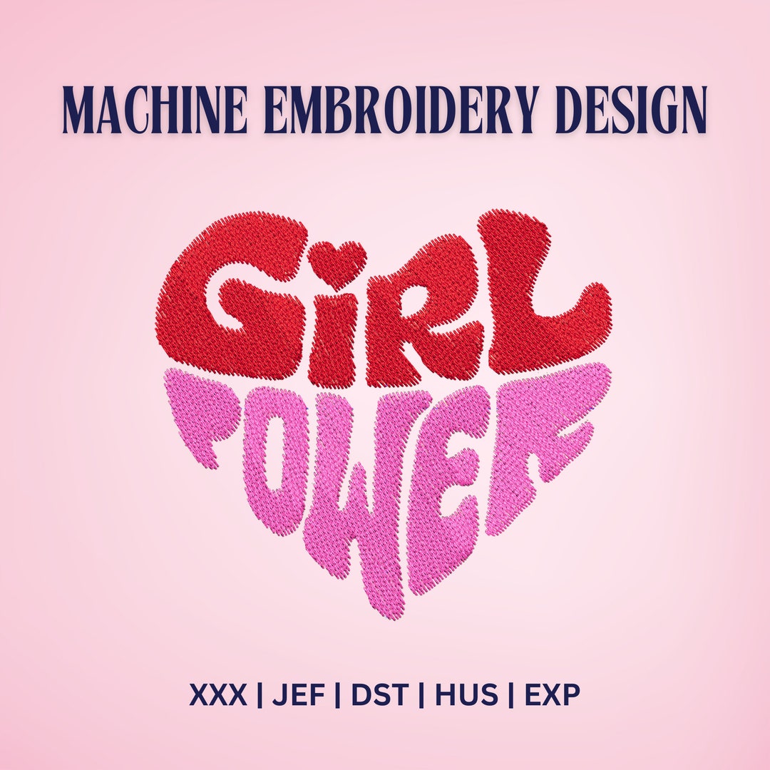 Girl Power Embroidery, Girl Embroidery Design, Machine Embroidery ...