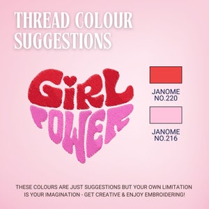 Girl Power Embroidery, Girl Embroidery Design, Machine Embroidery ...