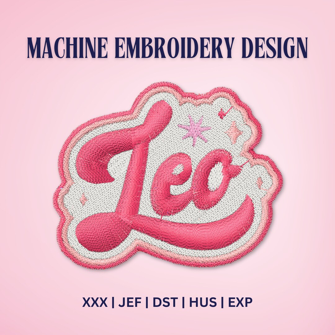 Leo Star Sign Embroidery, Horoscope Embroidery Design, Machine ...