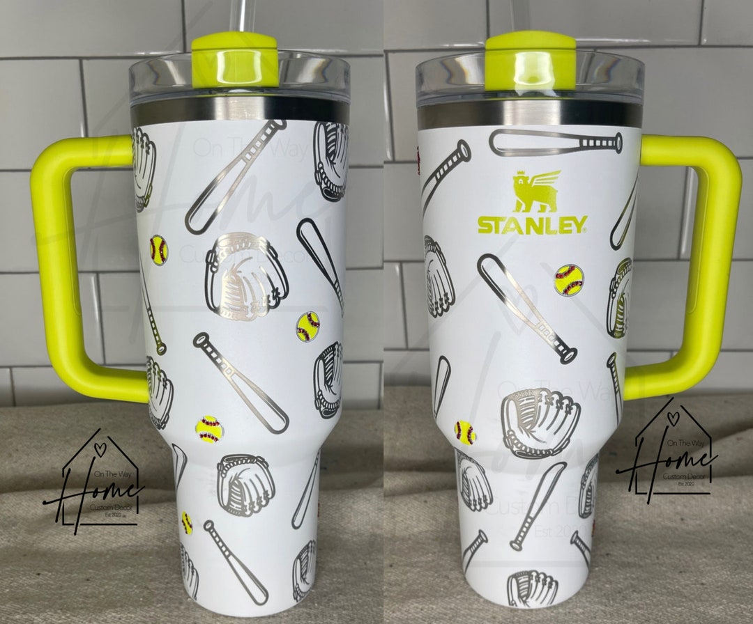 Tennis/softball Engraved and Hand Painted 40oz STANLEY With Handle ...
