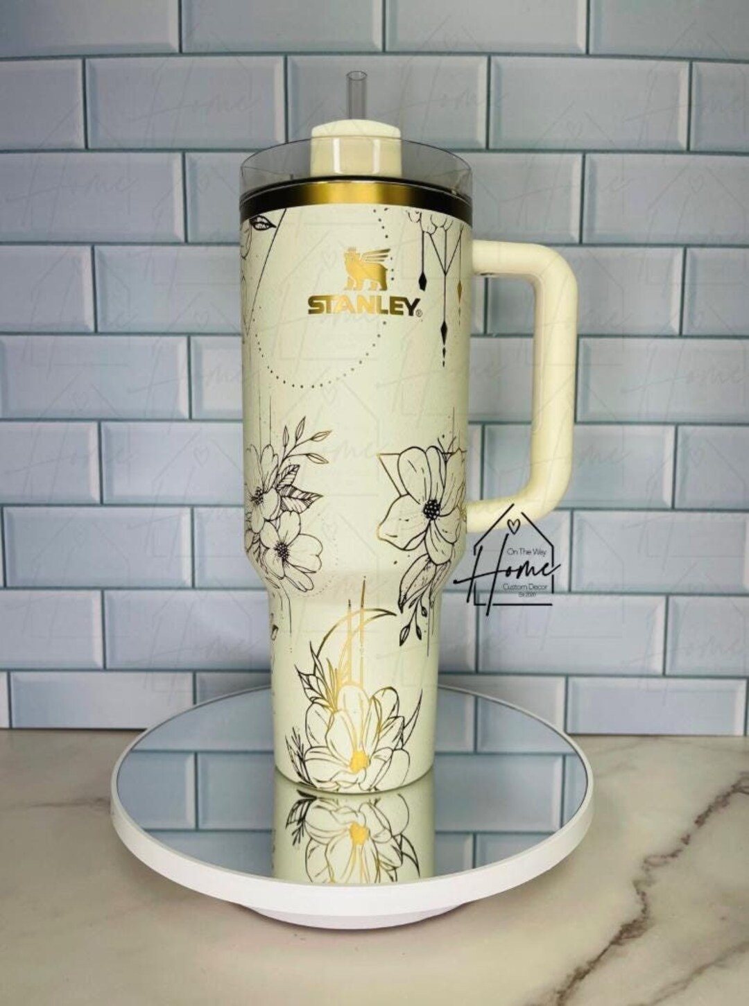 Geometric Magnolias Stanley | Stanley Quencher 30/ 40oz Tumbler ...