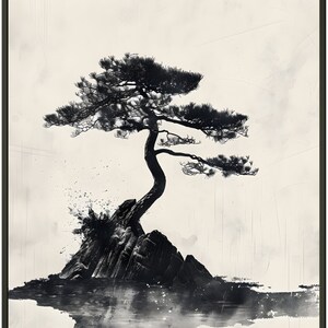 Japandi Style Solitude - Japanese Art Poster, Elegant Wall Art With ...