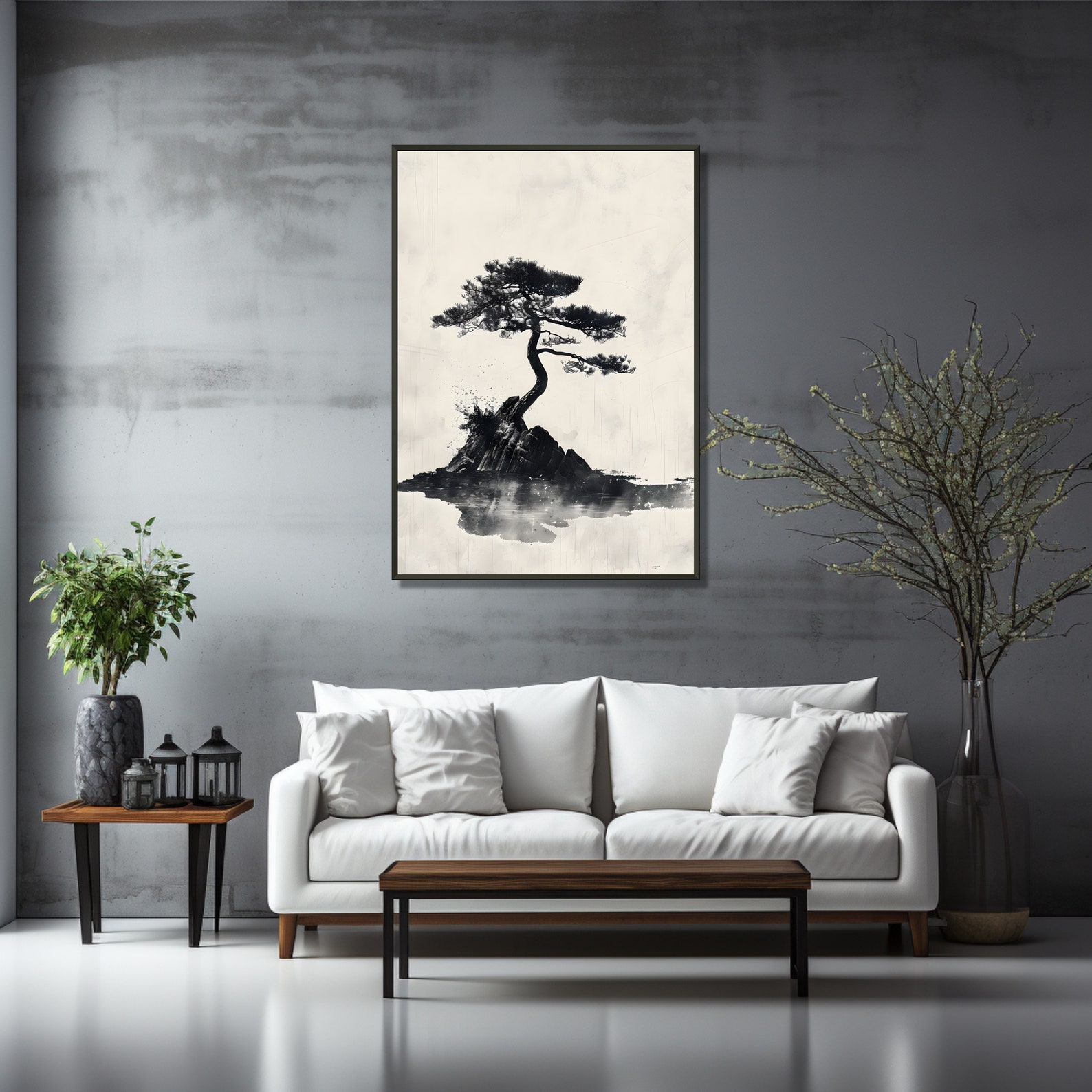 Japandi Style Solitude - Japanese Art Poster, Elegant Wall Art With ...