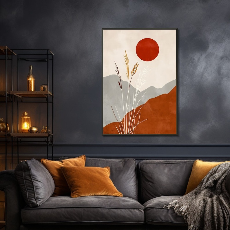 Wabi Sabi Kunst, moderne abstrakte Kunst, minimalistische Japandi Wandkunst, skandinavisch ...