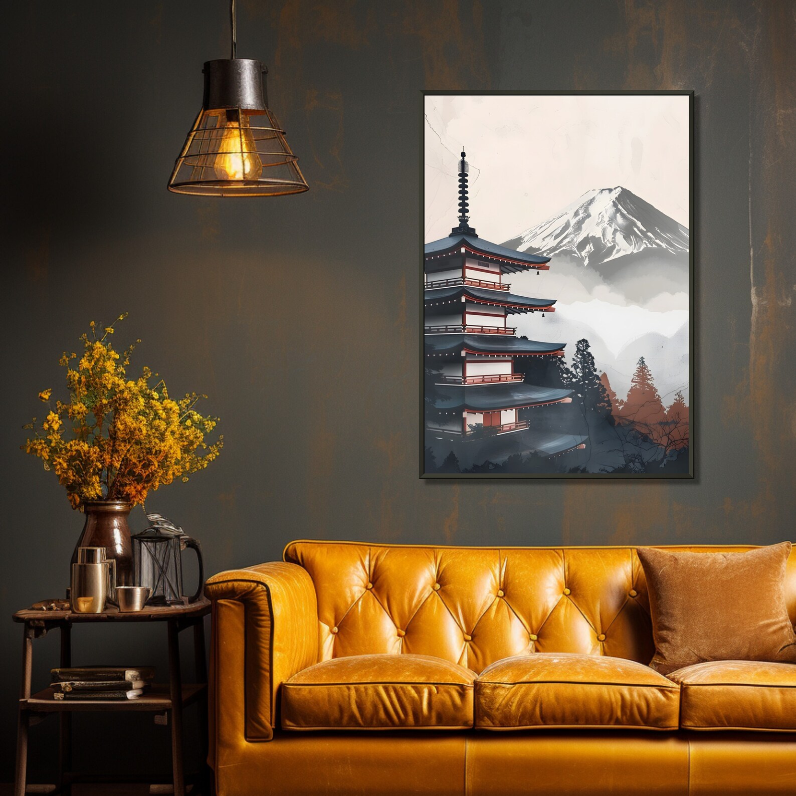 Japandi Pagoda Peace Japanese Art Poster, Tranquil Wall Art With ...